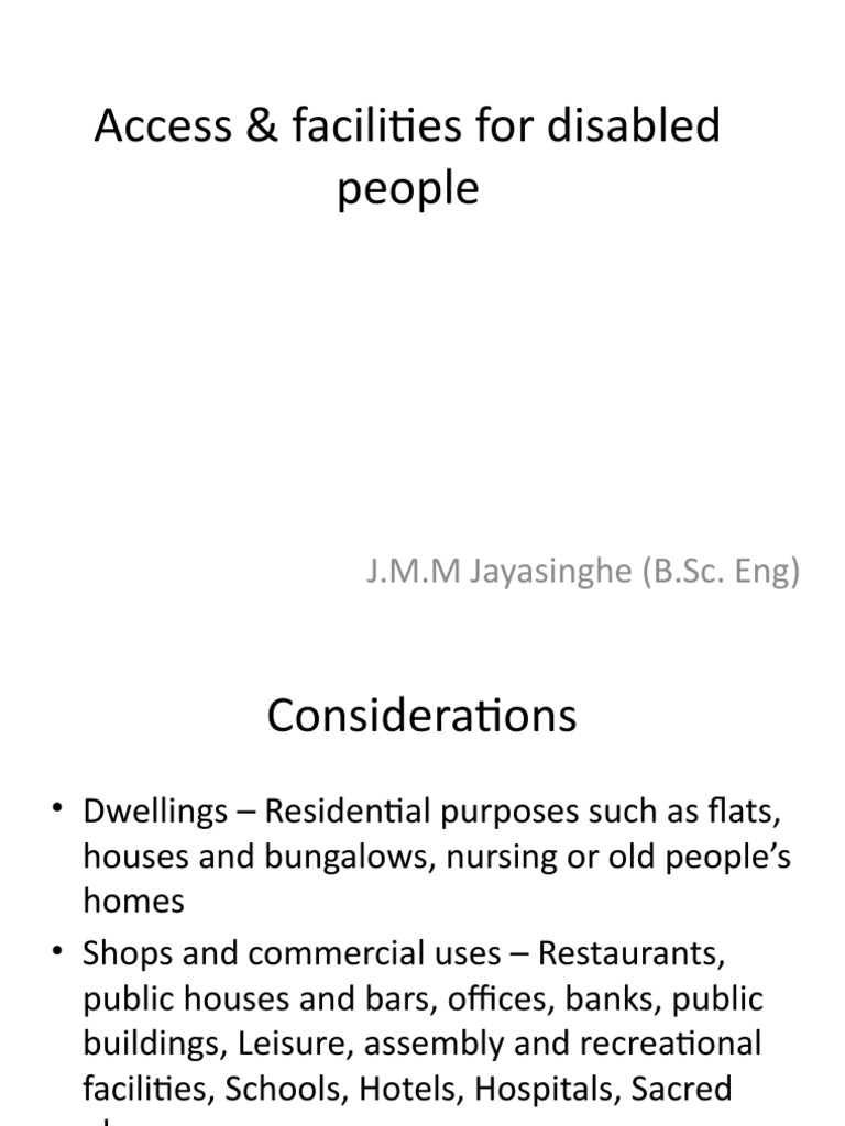 Access and Facilities For Disabled Persons | PDF | Elevator | Door