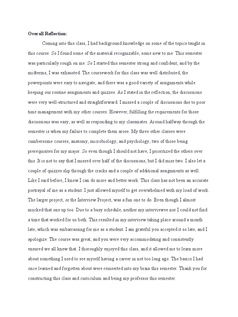 Overall Reflection | PDF