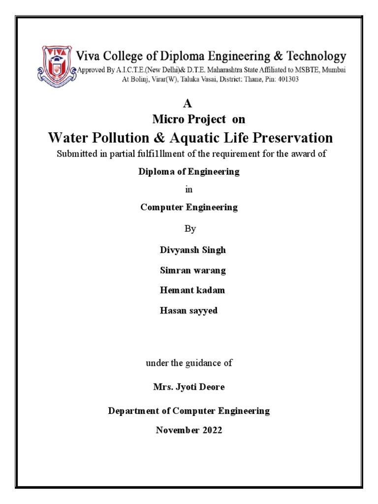 EST MicroProject 69 | PDF | Oceans | Ecosystem