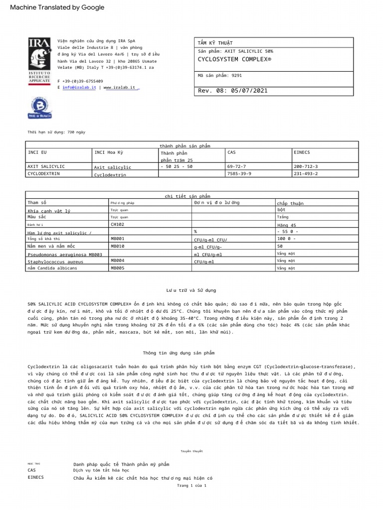 PD Tds CC Salicylic Acid 50 en | PDF