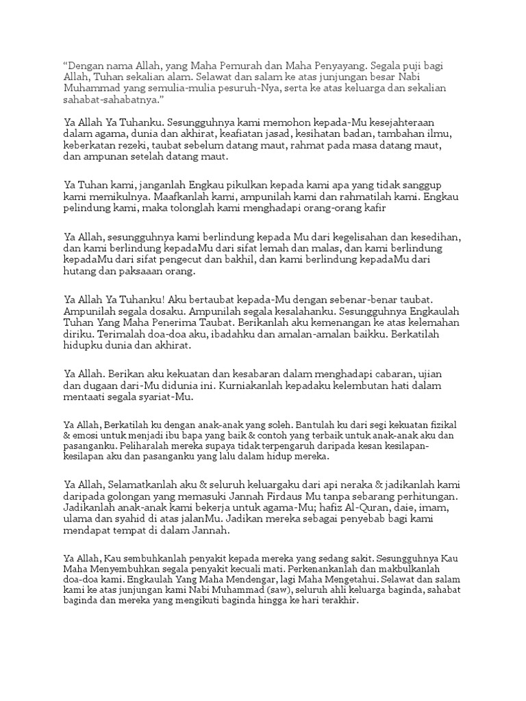 DOA SELEPAS SOLAT Dan TIPS TEMUDUGA | PDF