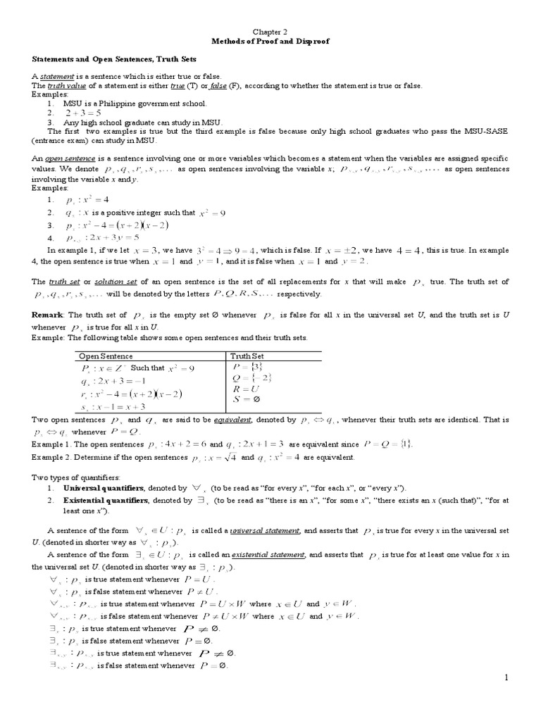Chapter 2 Methods of Proofs and Disproofs | PDF | Mathematical Proof | Logical Consequence