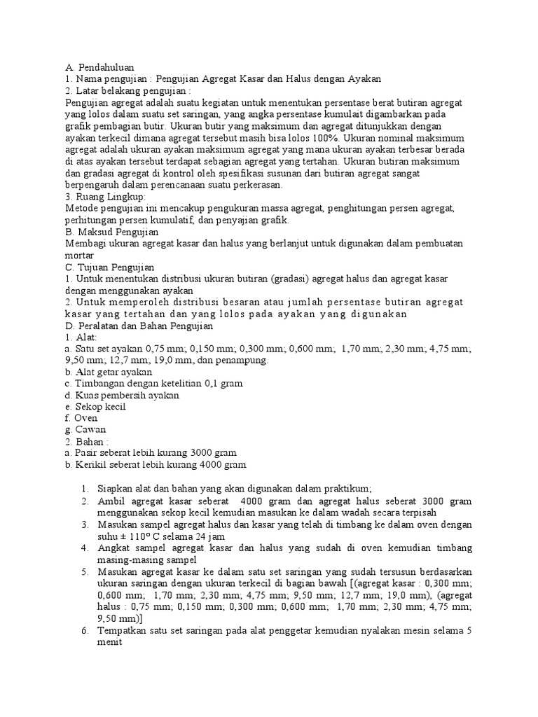 Pengujian Agregat Kasar Dan Halus | PDF