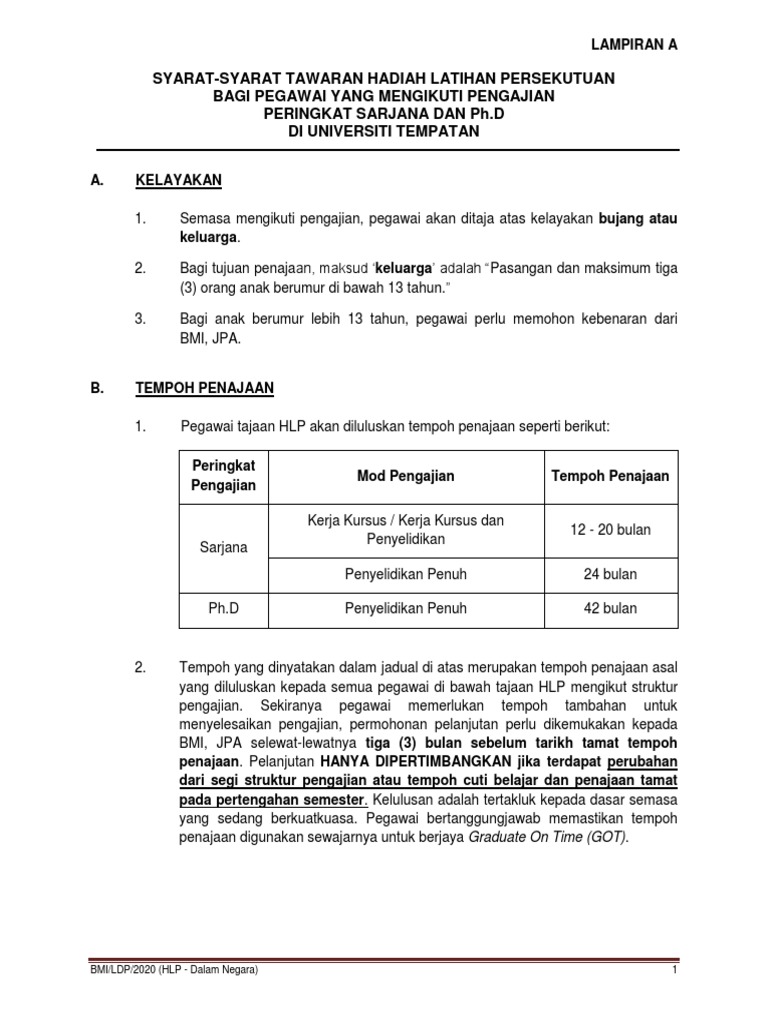 3.kit HLP Dalam Negara 2020 - Lampiran A | PDF