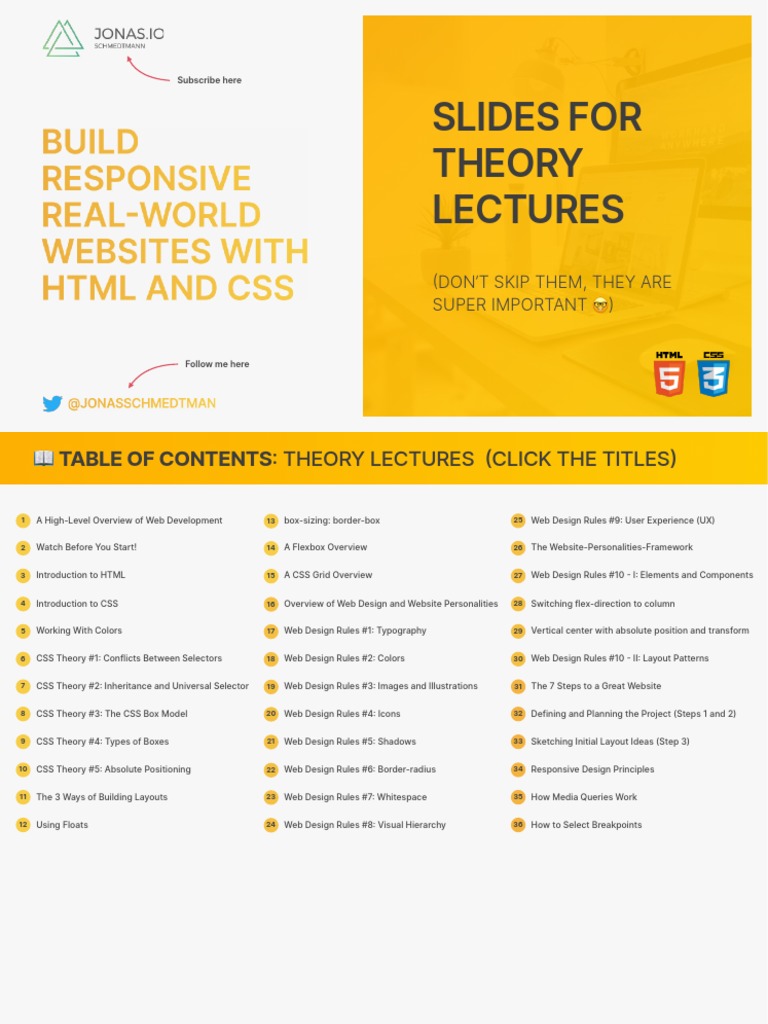 Theory Lectures v2 SMALLER | PDF | Html | Html Element