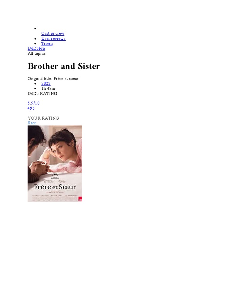 Brother and Sister | PDF