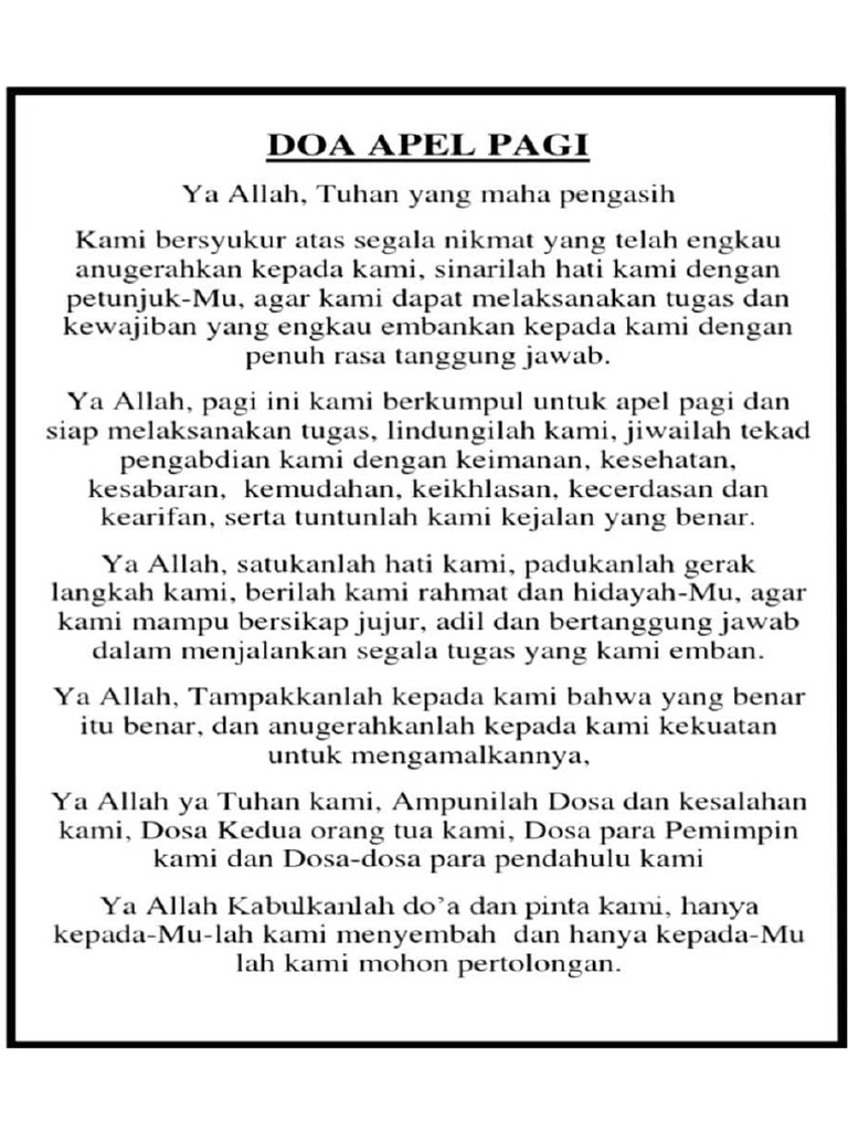 Doa Apel Pagi | PDF
