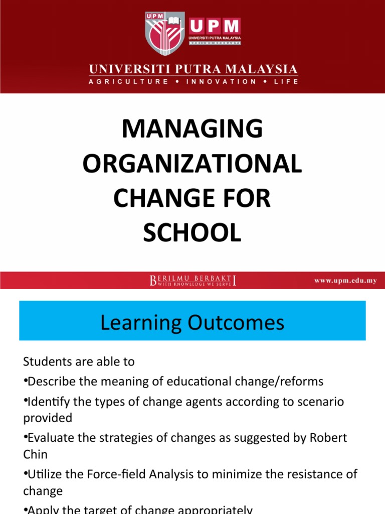 Managing Organizational Change For School | PDF
