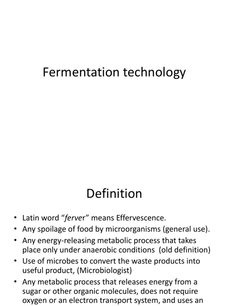 Fermentation Technology | PDF | Fermentation | Chemistry