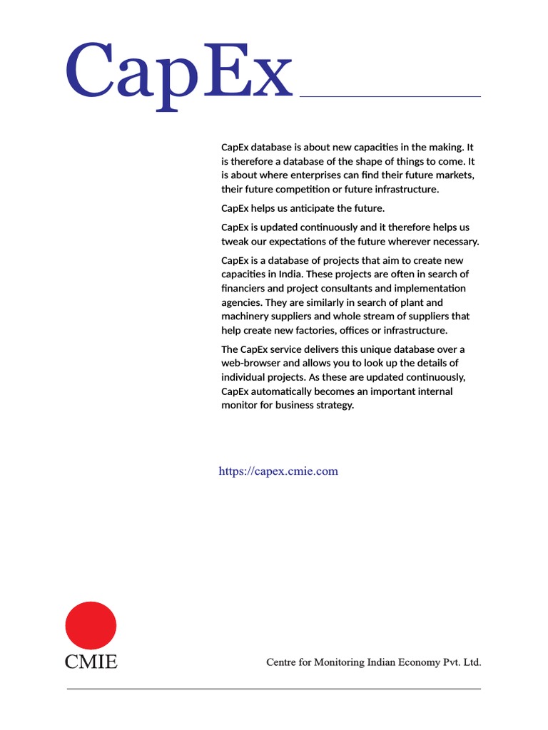 Capex Brochure | PDF | Economies | Business