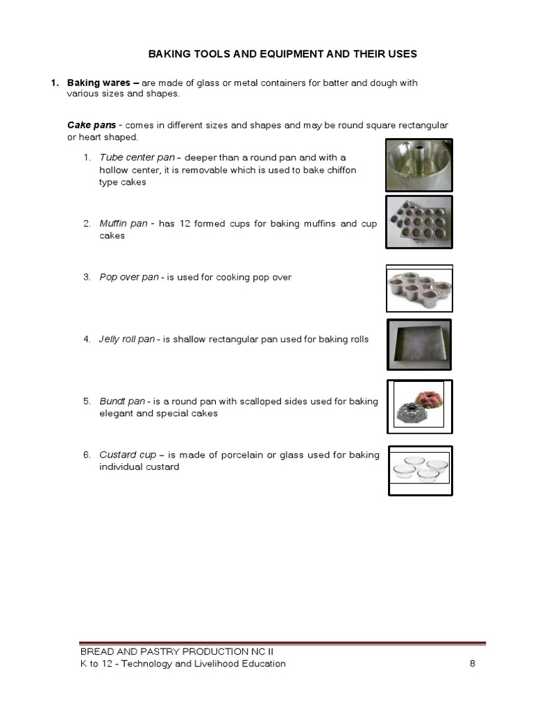 Baking Tools and Their Uses Guide | PDF | Cakes | Oven