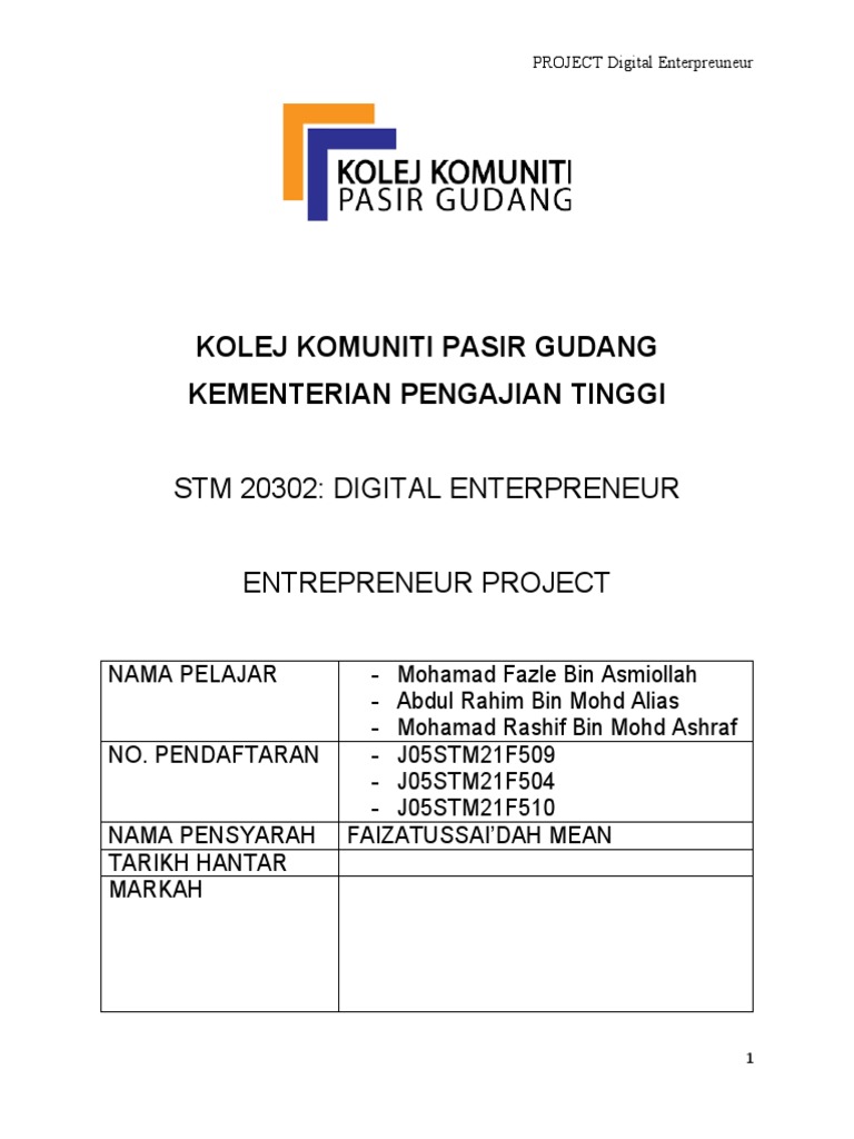 Muka Depan Assignment | PDF