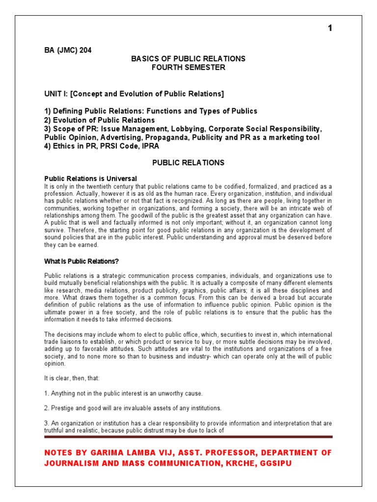 Fundamentals of Public Relations Overview | PDF | Public Relations | Brand