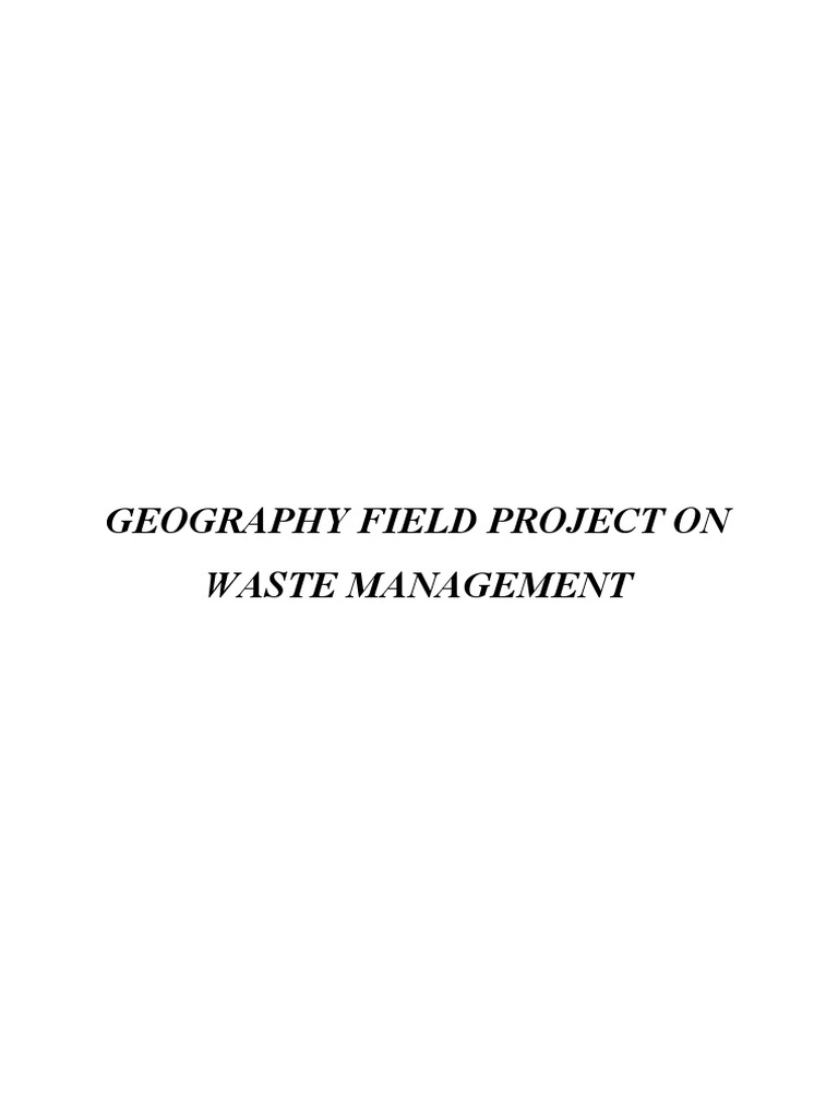 Project | PDF | Waste Management | Waste