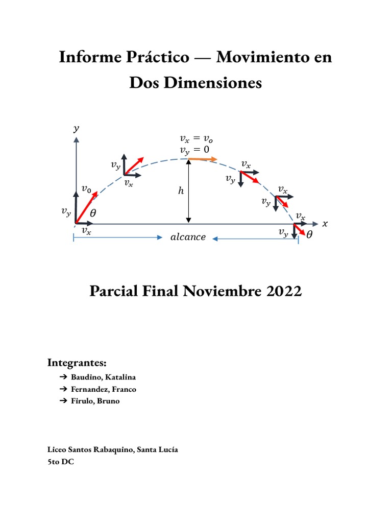 Informe Práctico - Movimiento en Dos Dimensiones | PDF | Fenomeno ...