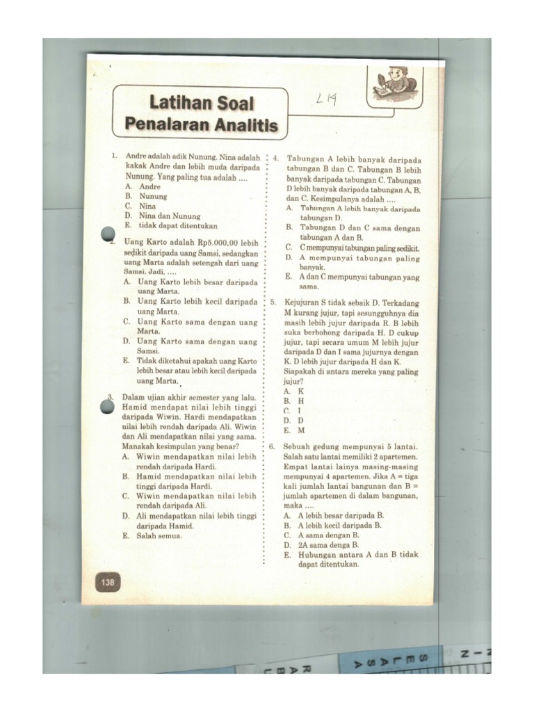 Latihan L14 Penalaran Analitis | PDF