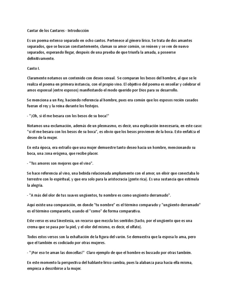 Cantar de Los Cantares | PDF