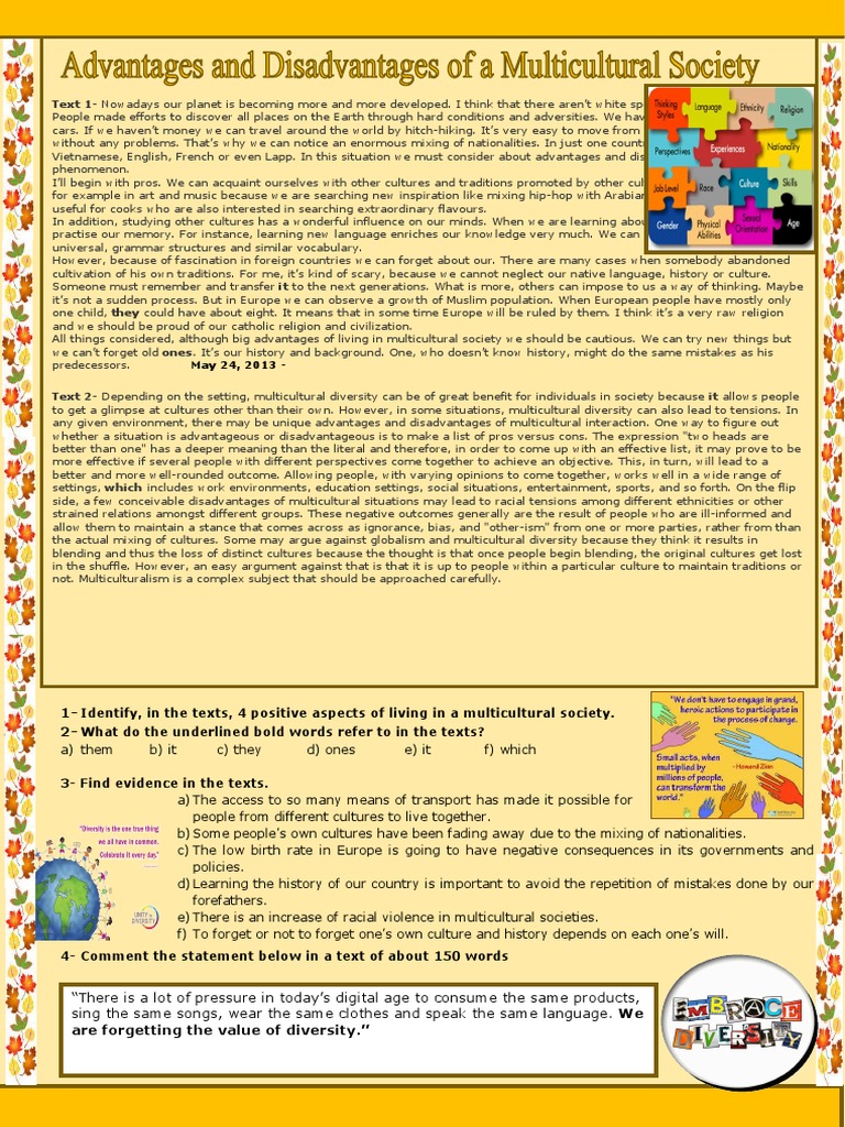 Advantages and Disadvantages of A Multicultural So - 62517 | PDF ...