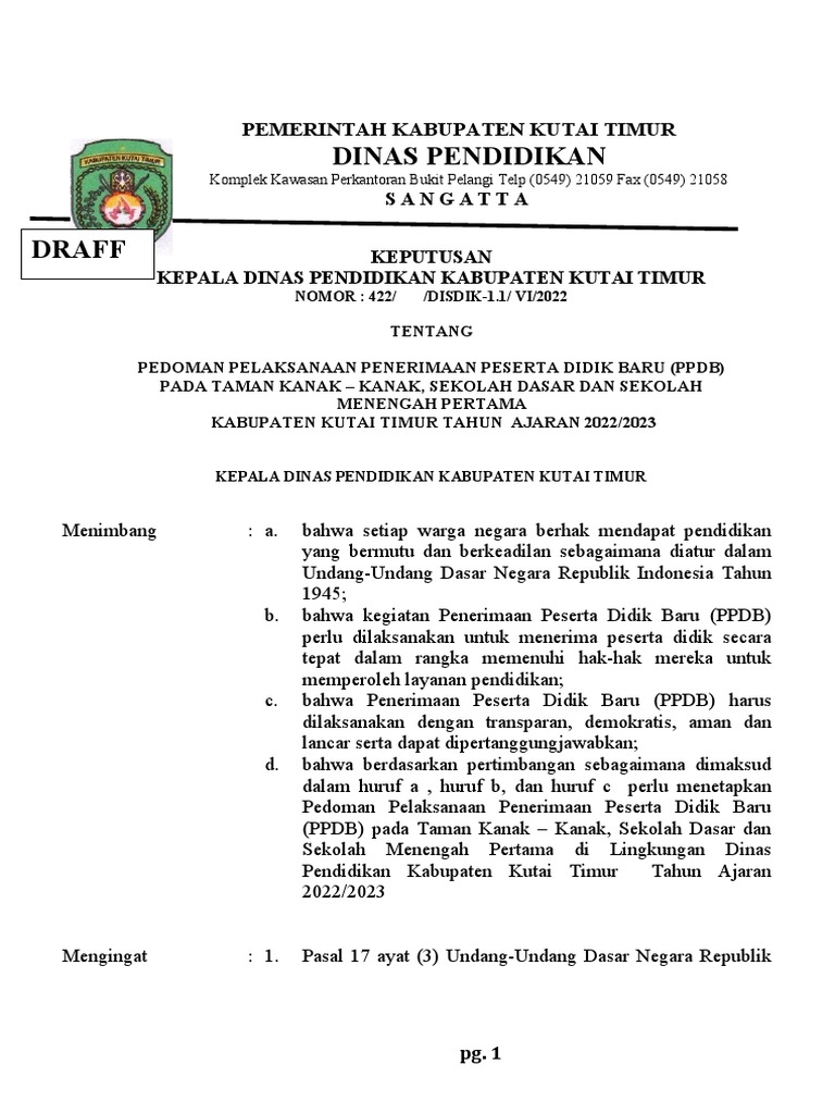 DRAFF SK PPDB 2022. Fix | PDF
