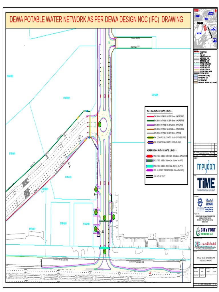 DEWA Potable Water Network Layout | PDF | Hydraulic Engineering