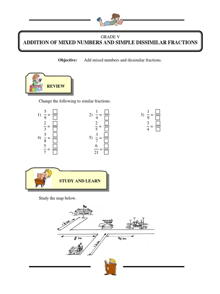 ADDITION OF MIXED NUMBERS AND DISSIMILAR FRACTIONS-Edited | PDF ...