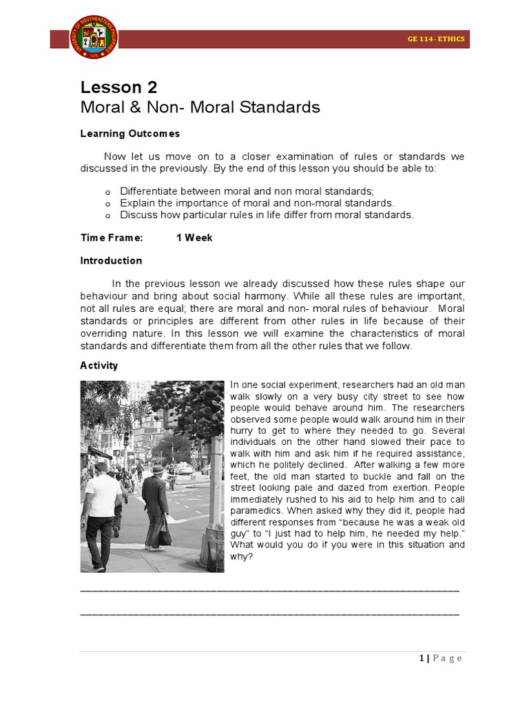 Moral vs Non-Moral Standards Explained | PDF | Morality | Etiquette