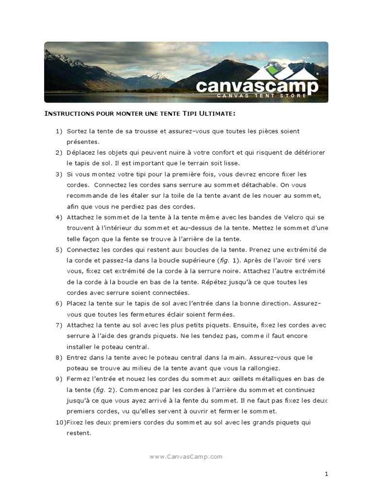Guide de montage d'un tipi Ultimate | PDF | Maison et jardin