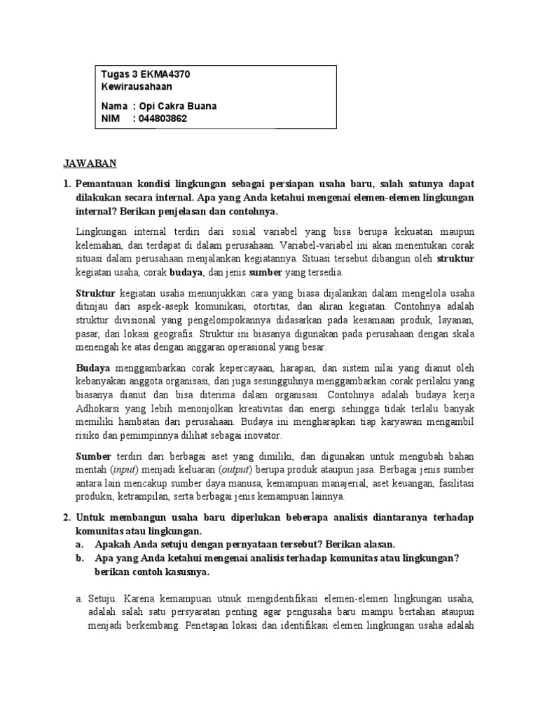 Tugas 3 EKMA4370 - OpiCakraBuana - 044803862 | PDF