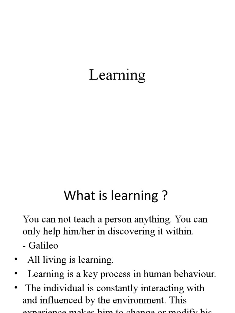 Understanding the Learning Process | PDF | Learning | Motivational
