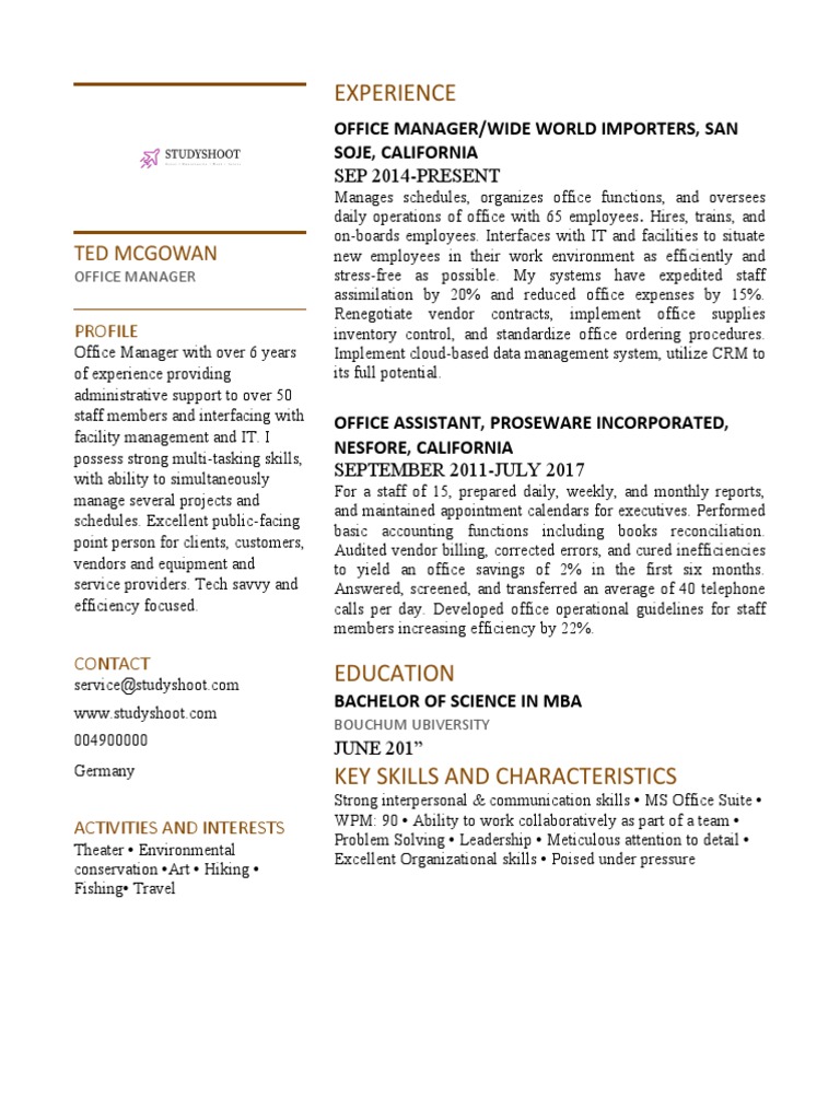 Experience: Ted Mcgowan | PDF