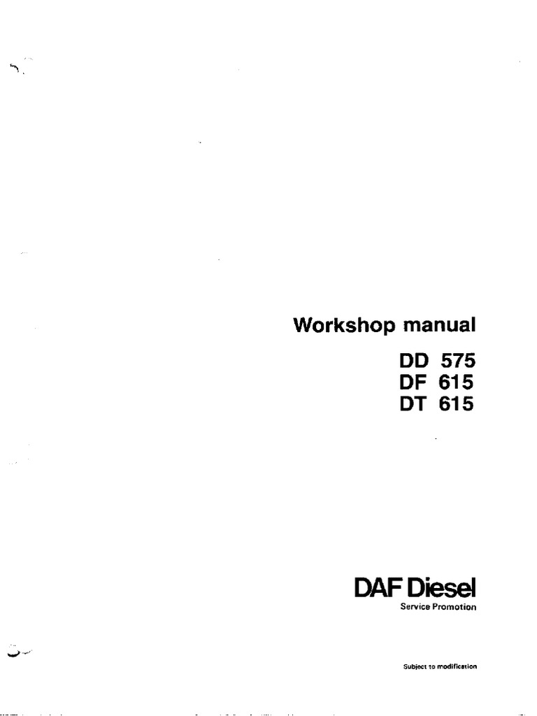DAF Workshop Manual DD DF DT Series - Compressed | PDF