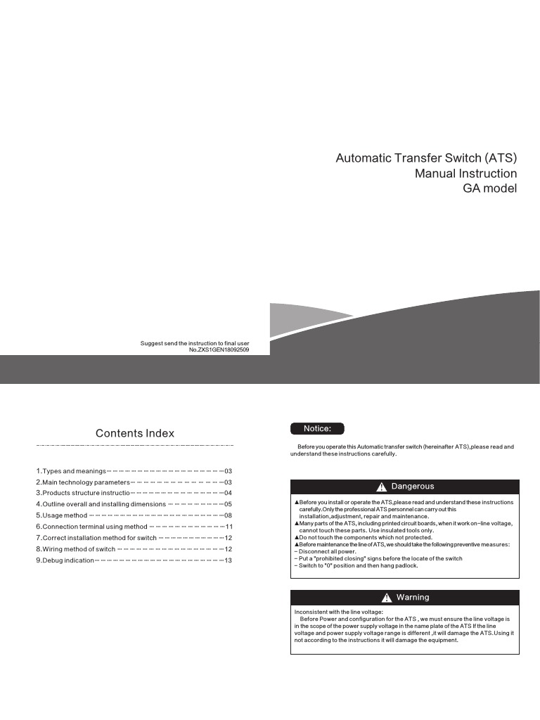 CNC Ats Ycs1 Manual | PDF | Switch | Power Supply
