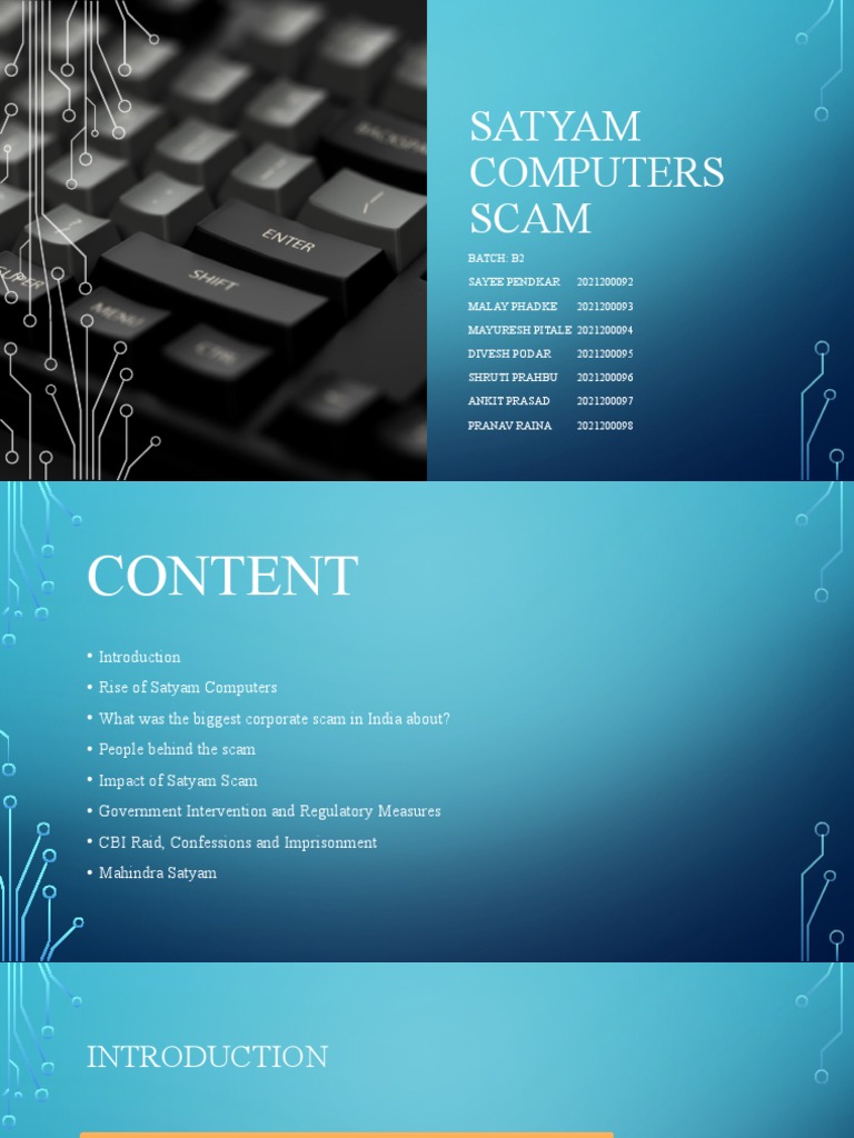Satyam Computers Scam - Pcs | PDF | Companies | Business