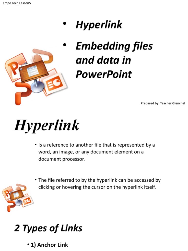 Lesson5 Hyperlink and Embedding Object | PDF | Hyperlink | Microsoft Excel