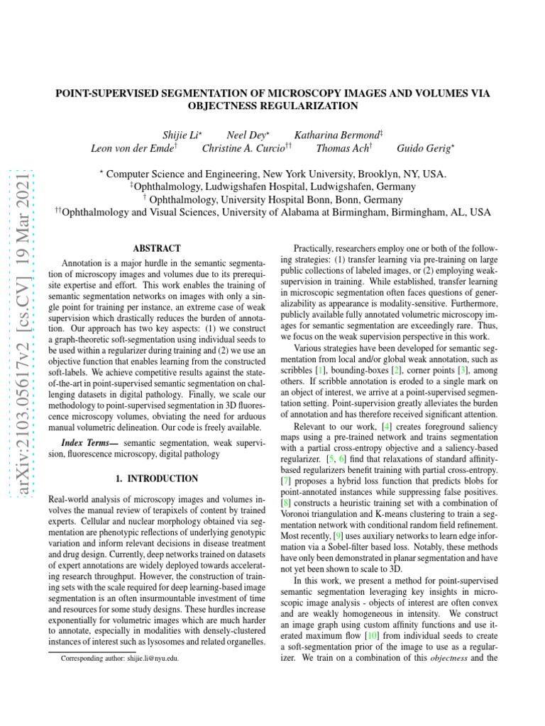 Point Supervised Segmentation | PDF | Image Segmentation