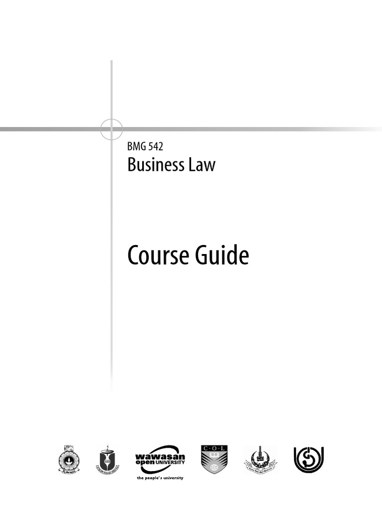 Business Law Course Guide (BMG542) | PDF | Distance Education | Partnership