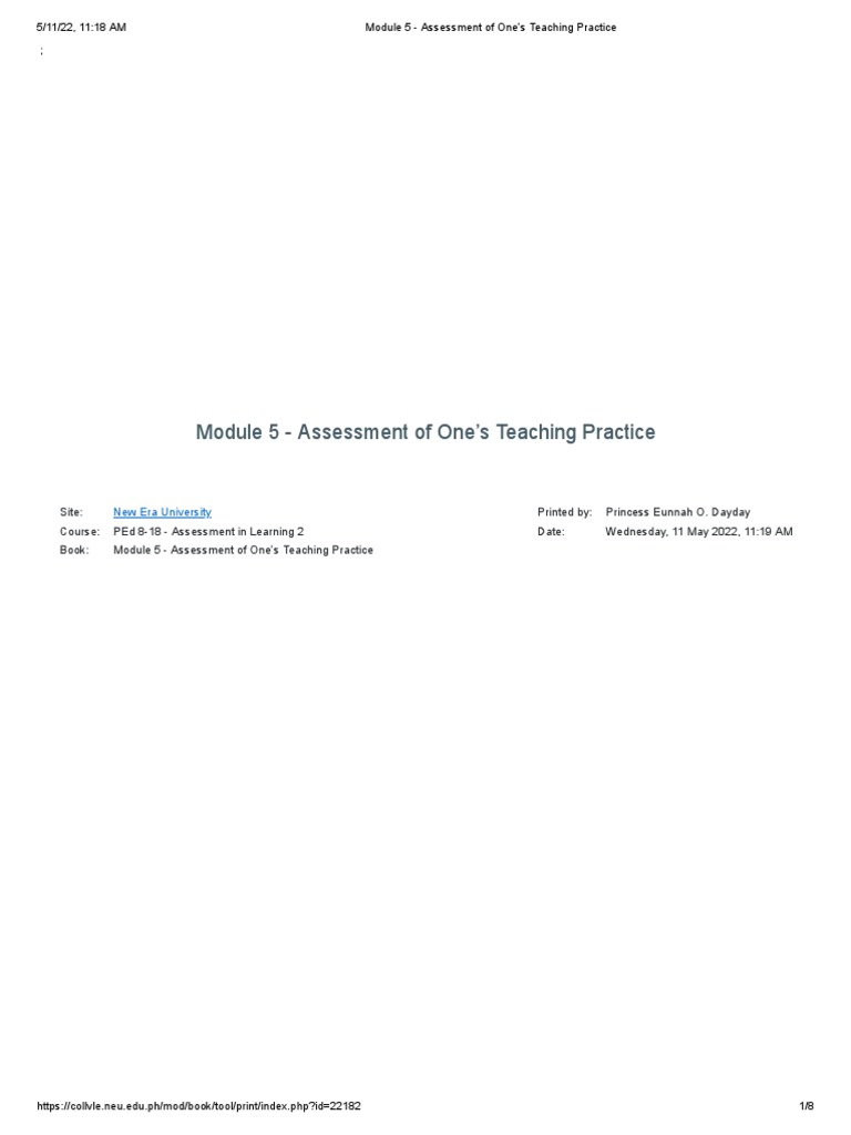 Assessment of One's Teaching Practice | PDF | Teaching Method ...