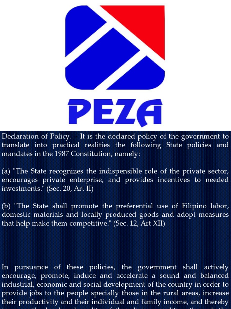 PEZA | PDF | Taxes | Value Added Tax