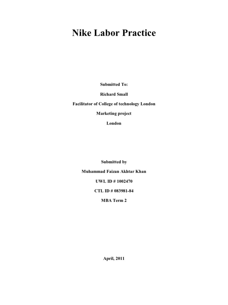 Nike Accuses For Child Labour | PDF | Nike | Corporate Social ...
