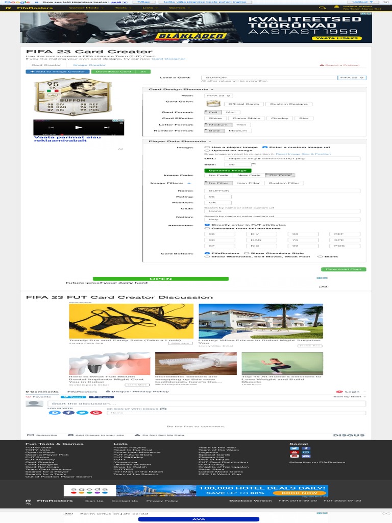 FIFA 23 FUT Card Creator FifaRosters | PDF | Software | Computing