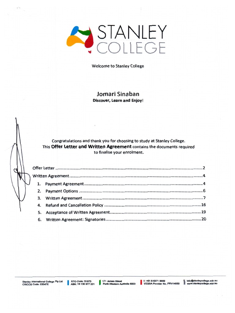 Jomari G. Sinaban - Letter of Offer | PDF