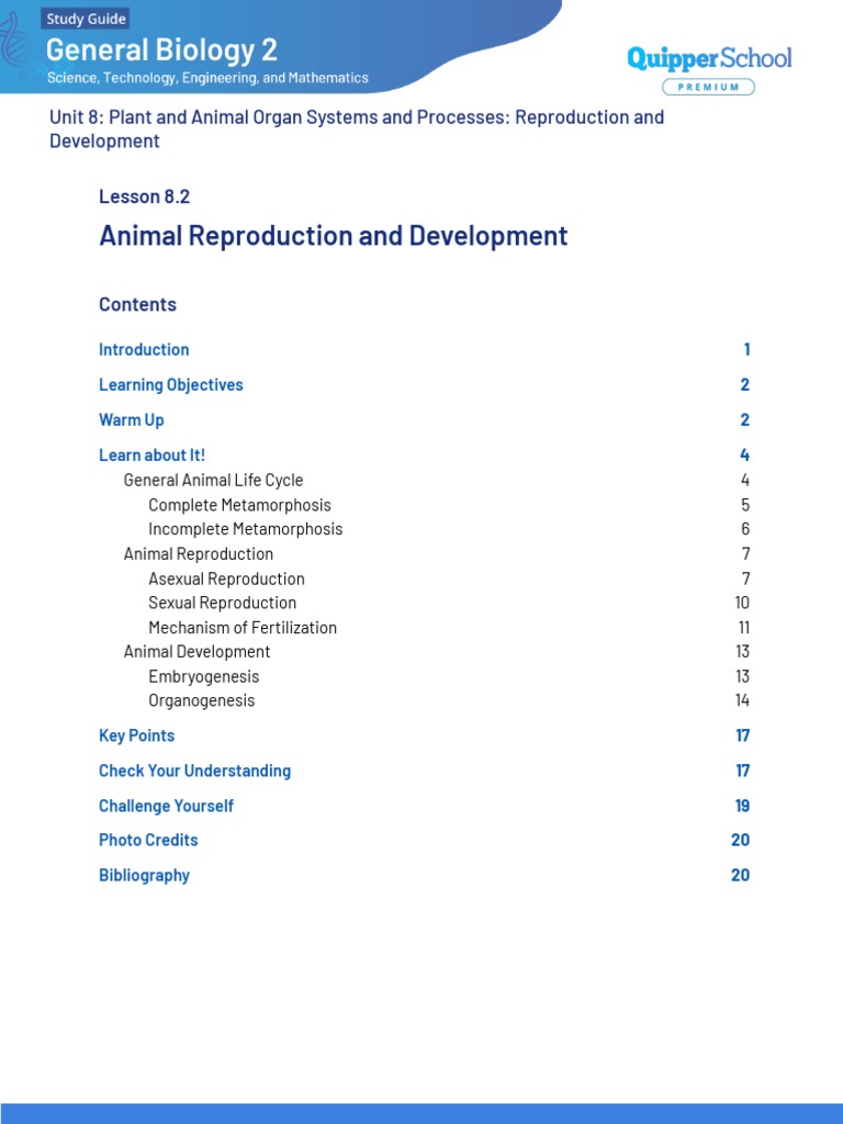 Animal Reproduction and Development Guide | PDF | Embryo ...