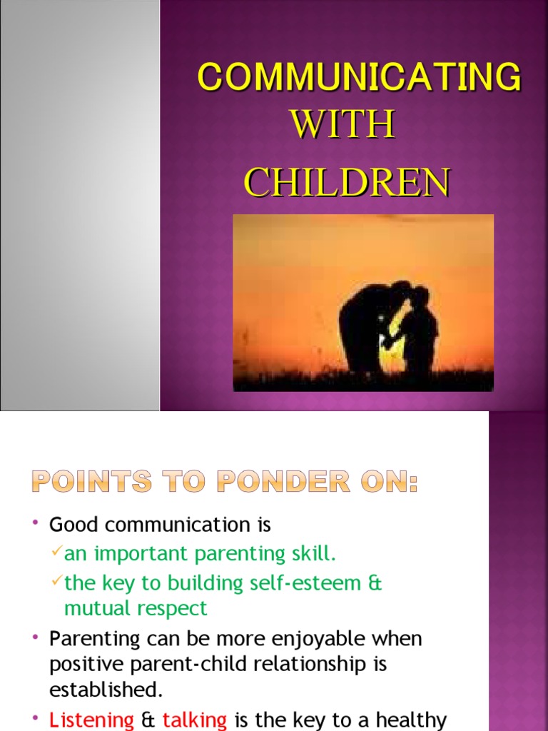Communicating With Children | PDF | Nonverbal Communication | Parenting
