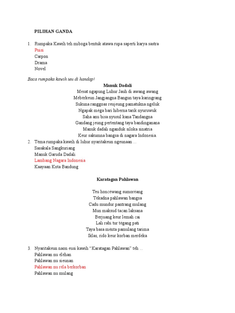 Soal Pas Ganjil B Sunda Kelas 8 22 23 | PDF