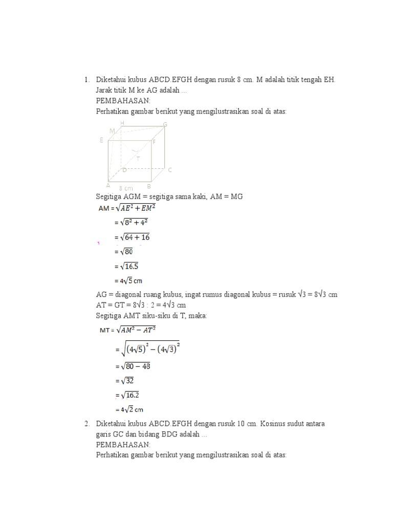 Jarak dan Sudut dalam Kubus dan Prisma | PDF