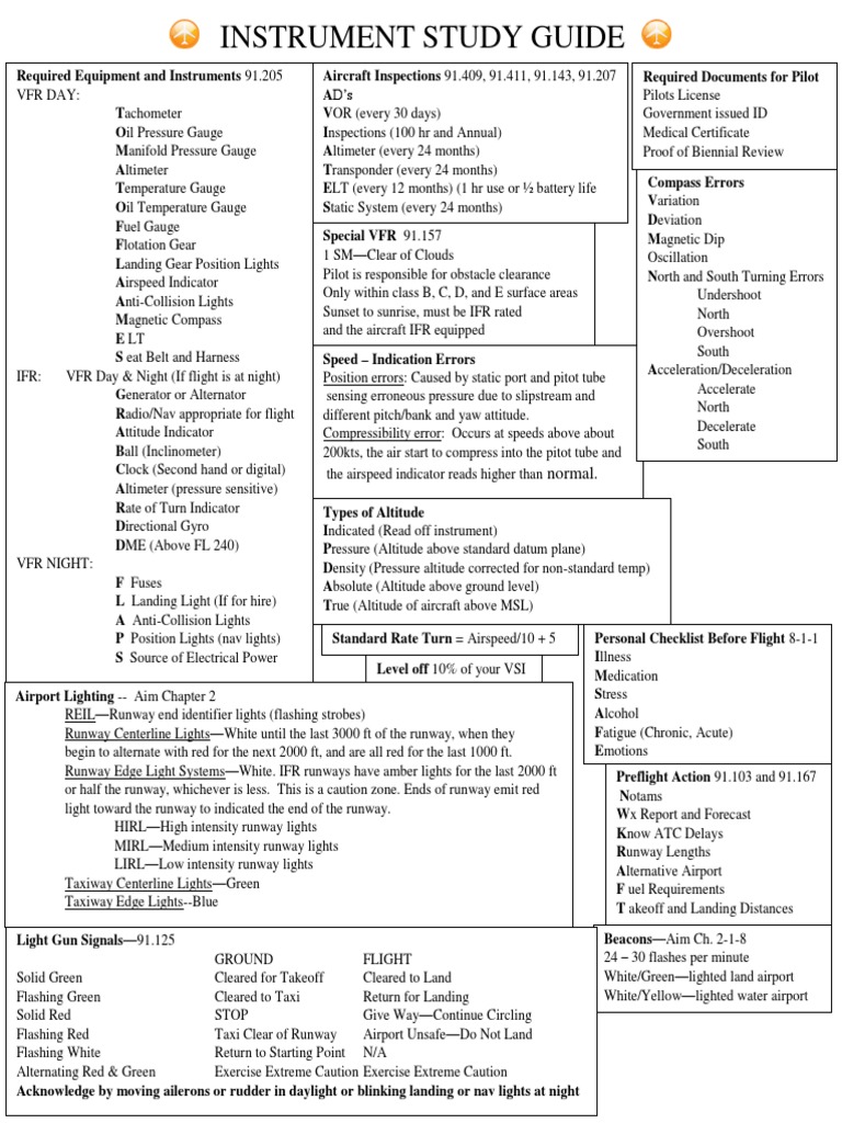 Instrument Study Guide PDF | PDF | Instrument Flight Rules | Visual ...
