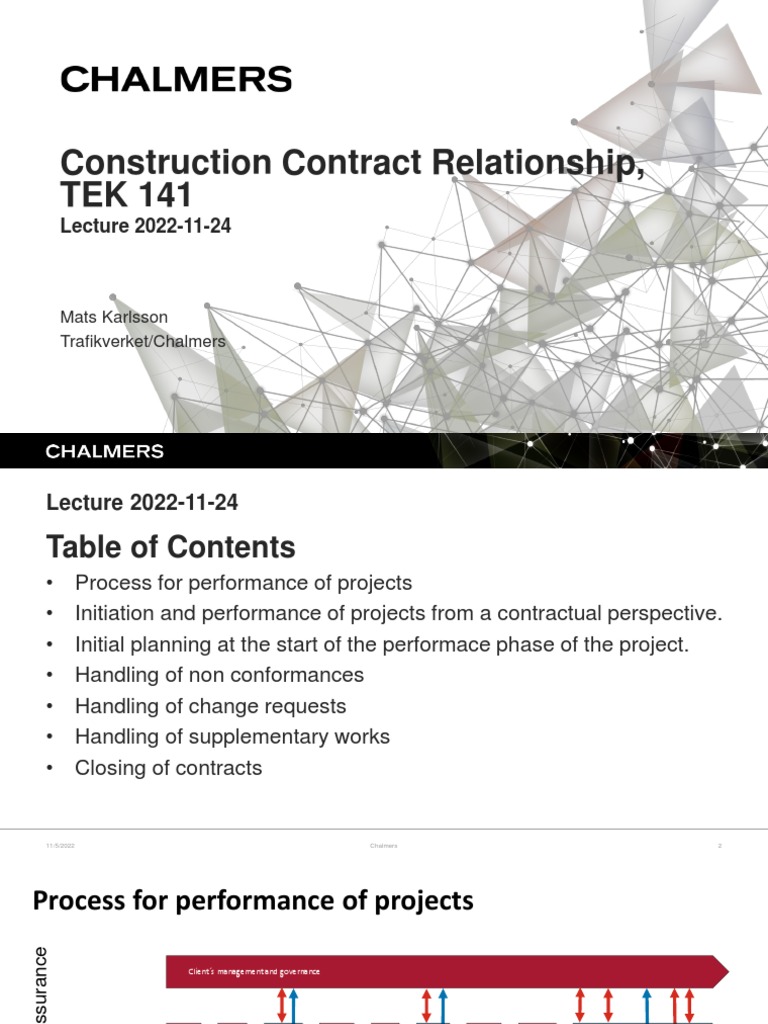 Construction Contract Relationships TEK 141 2022-11-24 | Download Free PDF | Risk | Iso 9000