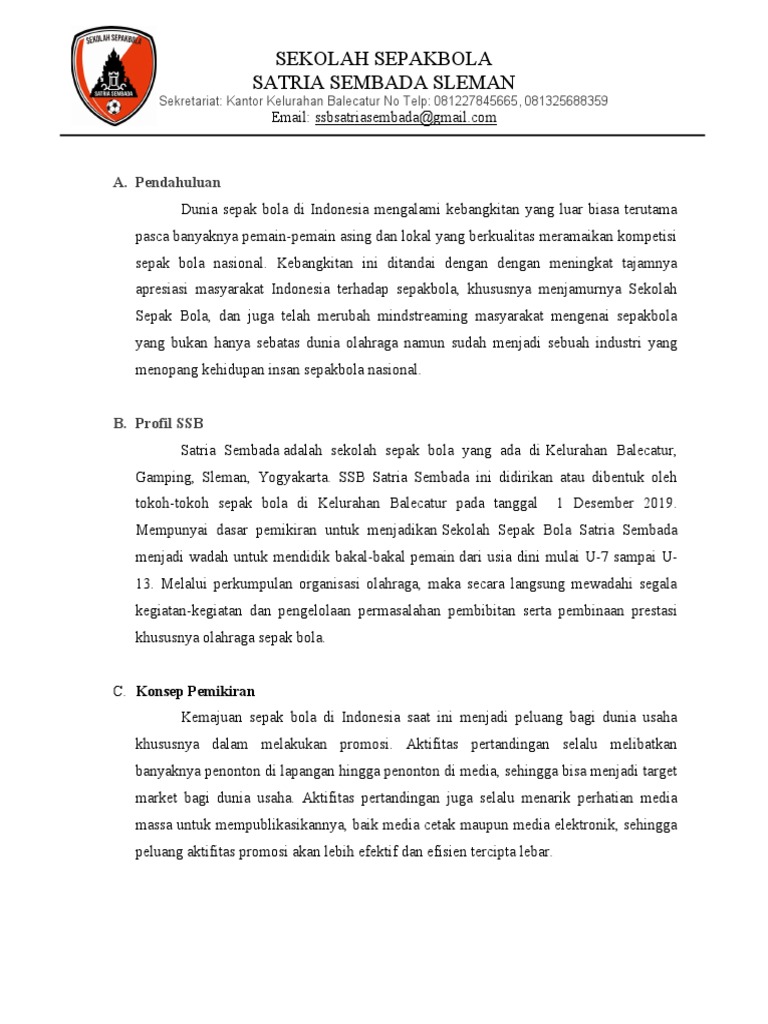 Proposal Jersey SSB | PDF