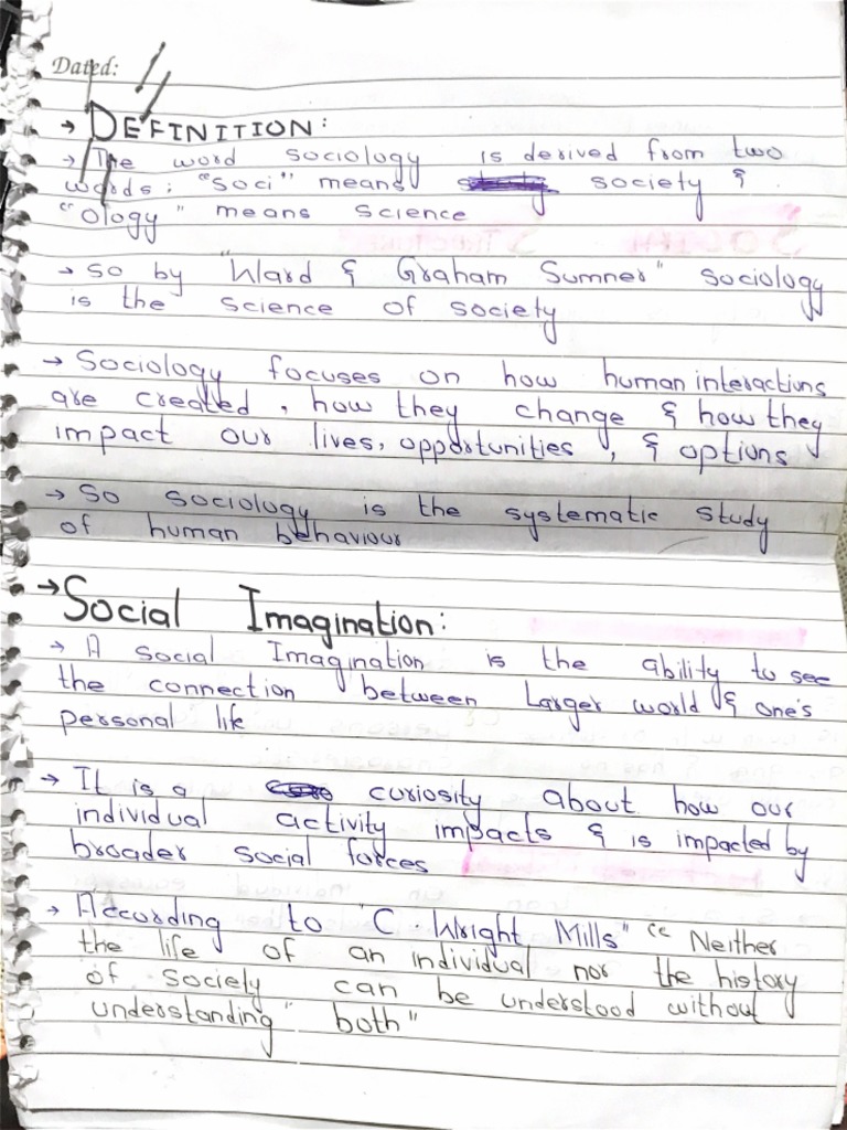 Sociology Chapter 1 Notes | PDF