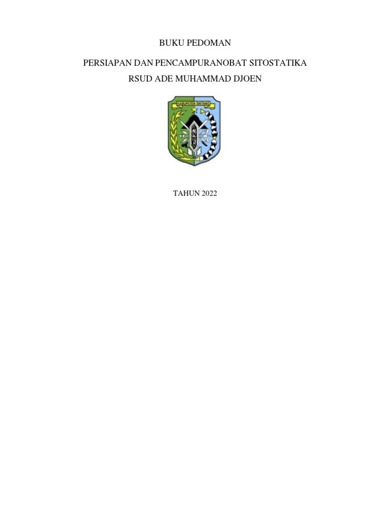 Buku Pedoman Pencampuran Obat Sitostatika | PDF